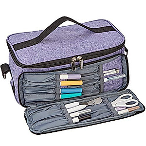 HOMEST Carrying Case for Cricut Joy, Lightweight Travel Tote Bag for Cricut Joy and Tool Set, Multiple Pockets for Accessories and Supplies Storage, Purple