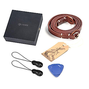 CANPIS Genuine Leather Camera Neck Shoulder Strap Compatible with Fujifilm Sony Olympus Panasonic Lecia Canon Nikon Mirrorless Compact Cameras (Brown, Retro Style, Slim Belt)