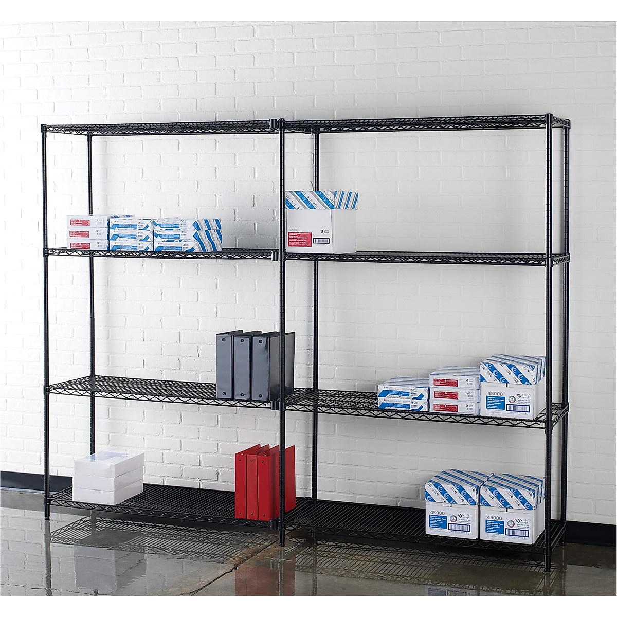 Lorell Industrial Wire Shelving Shelf, 1.6" x 48" x 24", Black