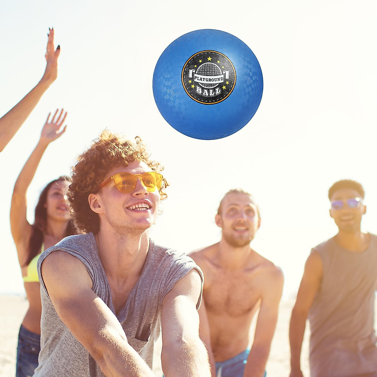 Jerify 12 Pack 8.5 Inch Playground Balls Rubber Kickballs Bulk 6 Colors Dodgeballs Bouncy Balls Inflatable Dodgeballs Sport Balls for Adults Indoors Outdoors Games Gym Exercise(Bright Colors)