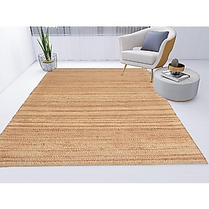 Antep Rugs Natural 5x7 Indoor Hand Woven Fiber Jute Area Rug (Natural, 5' x 7'6")
