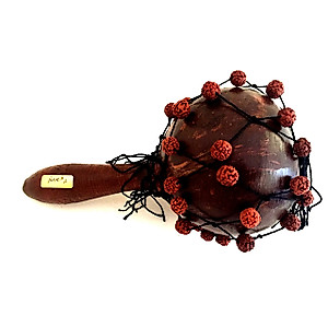 Jive Coconut Wood Maraca Shaker With Sacred Beads Musical Percussion Instrument Nice Sound
