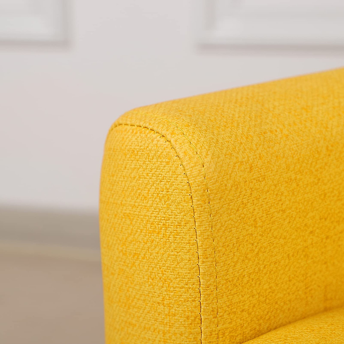 Getifun Kids Sofa Chair, Toddler Armchair Couch, PVC Upholstered Children Sofa with Wooden Legs for Baby Gift(30-Inch) (Yellow)