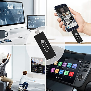 JOIOT 128GB USB C Flash Drive Dual USB 3.0 Flash Drive Type C + USB A Portable Type-C Flash Drive 2-in-1 USB-C Thumb Drive for Smartphone Tablet Computer Mac iPhone Black