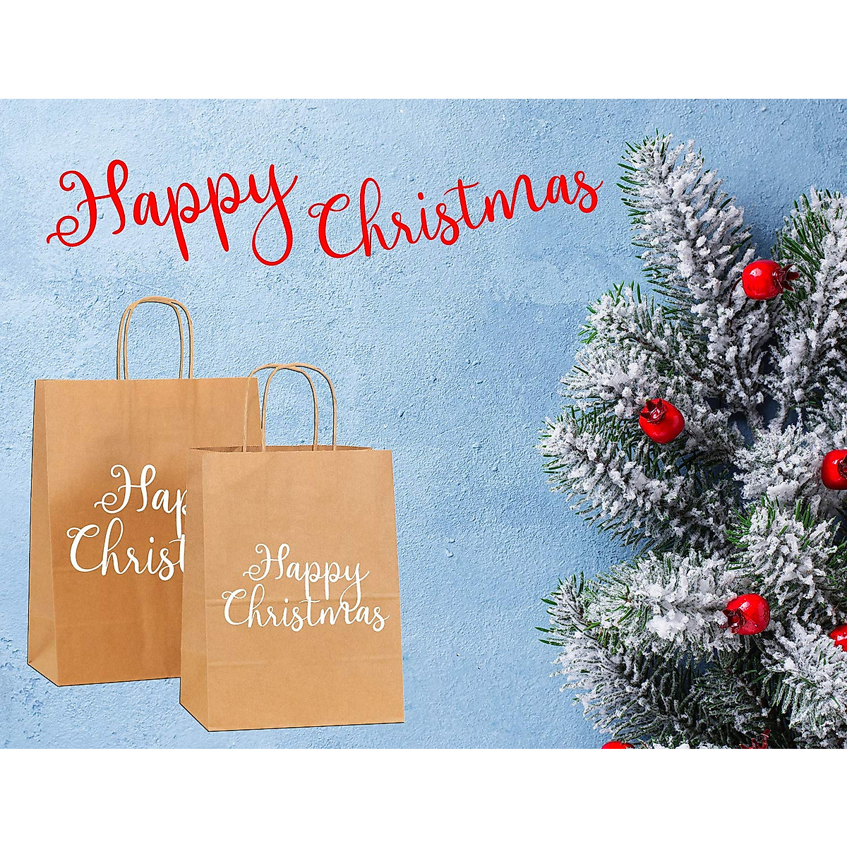 Qutuus Kraft Paper Bags with Handles Bulk 8x4.5x10 100 pcs Brown Paper Gift Bags Bulk Medium Size Kraft Bags, Brown Bags, Shopping Bags, Retail Bags, Craft Bags for Small Business