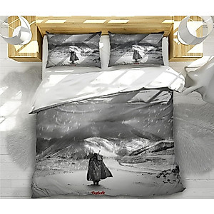 NEWAKI Berserk Guts Anime Duvet Cover Soft 3D Printed Bedding Set with Comforter Cover 3 Piece Set Includes 2 Pillowcases and 1 Duvet Cover Machine Washable (15,Queen (90"x90"))