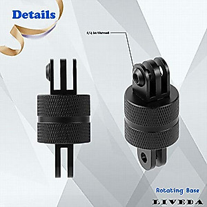 Niewalda 360 Degree Rotation Gopro Tripod Mount Adapter, Alumiun gopro Mount Adapter, Compatible with GoPro Hero10/ 9/8/ 7/6/ 5/ Series,DJI, XiaoYi, SJcam,AKASO,and Other Action Cameras
