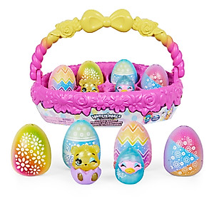 Hatchimals CollEGGtibles, Spring Toy Basket with 5 and 3 Pets, Kids Toys for Girls Ages 5 and up