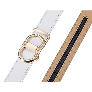 Tonywell Men's Leather Designer Belt with Fashion Comfort Click Buckle Exact Fit