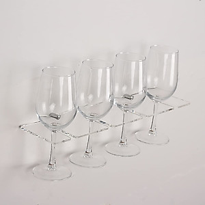 WANLIAN Wine Glass Holder Wall Mounted Wine Glass Holder Acrylic Wall Mounted Wine Glass Holder Cabinet Tableware Lower Wine Glass Holder and Wine Glass Storage Rack (Transparent 2 pieces)