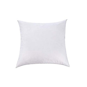 L' COZEE Premium Feather and Down Pillow Insert, Decorative Throw Stuffer Inserts, Hypoallergenic, Cotton Cover, White (17x17)'