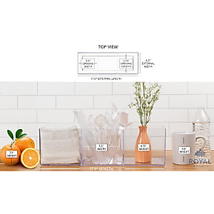 Royal Imports Clear Acrylic Kitchen Table Counter Organizer, Bathroom Decor Toilet Paper Holder, Tissue Tank Top Box, Decorative Storage Container with compartments - Art Supplies, Plants