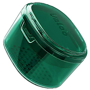 Healeved Retainer Case Denture Bath Cup with Strainer Basket Retainer Cleaner Orthodontic Mouth Case Soak Container for False Teeth Green