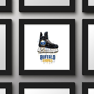 Trends International Gallery Pops NHL Buffalo Sabres - Drip Skate Wall Art, Black Framed Version, 12" x 12"