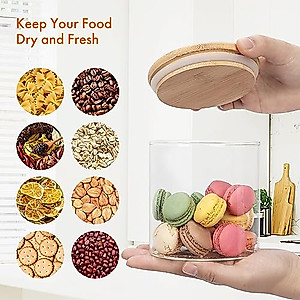 AuroTrends 18oz Glass Food Storage Containers with Lids 6Pack, 540ml Glass Storage Containers with Lids/Stickers/Marker- 540ml Glass Jars with Lids (18 fl. oz, Set of 6)