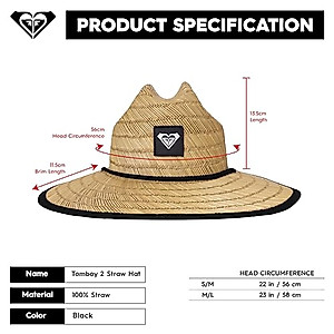Roxy womens Tomboy 2 Straw Protection Sun Hat, True Black, Small-Medium US