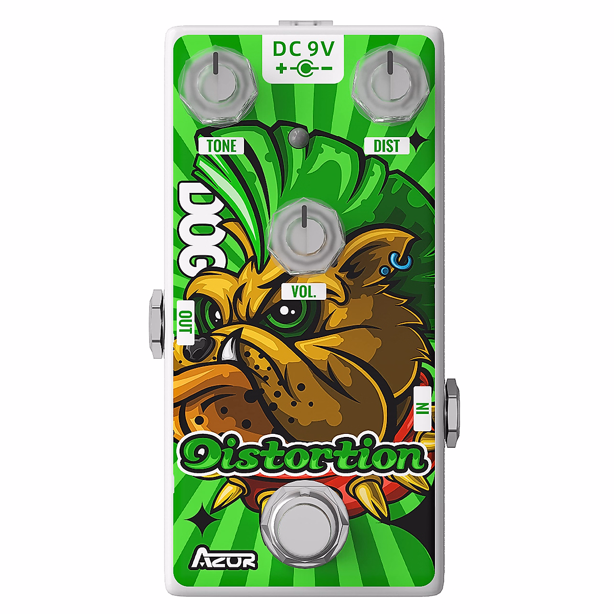 AZOR Distortion Guitar Pedal Rich Overtones Dog Distortion Analog Effect Pedal for Electric Guitar True Bypass AP507