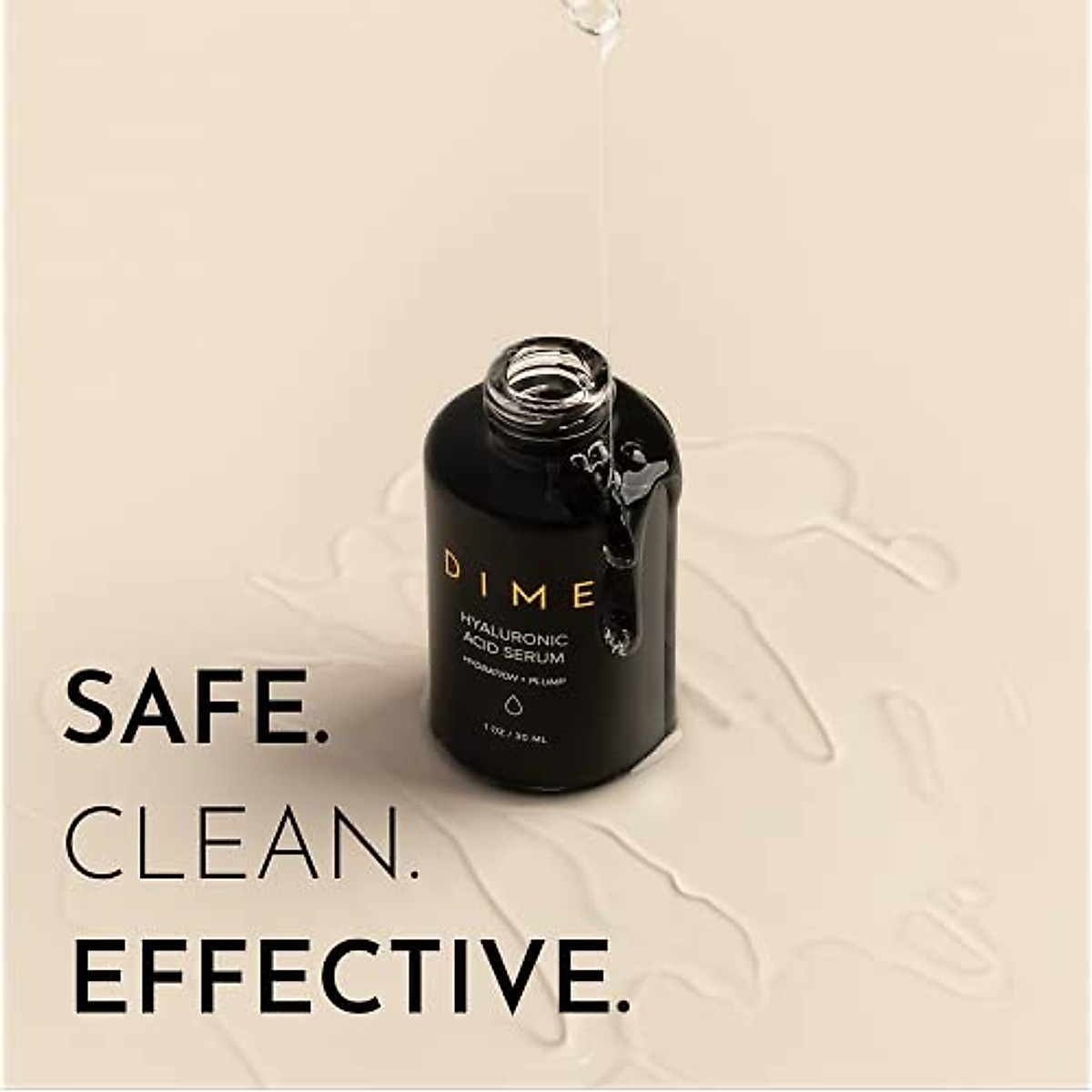 DIME Beauty Hyaluronic Acid Serum Clean Hydrator and Skin Moisturizer with Water Soluble Hyaluronic Acid