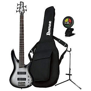 Ibanez SR305E MSS 5 String Metallic Silver Sunburst Electric Bass with Gig Bag,