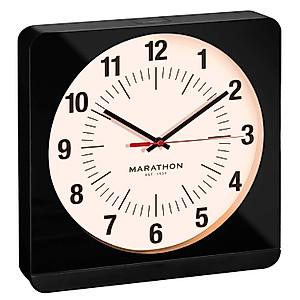 MARATHON Studio Edition Jumbo 12 Inch Analog Wall Clock with Auto Night-Light