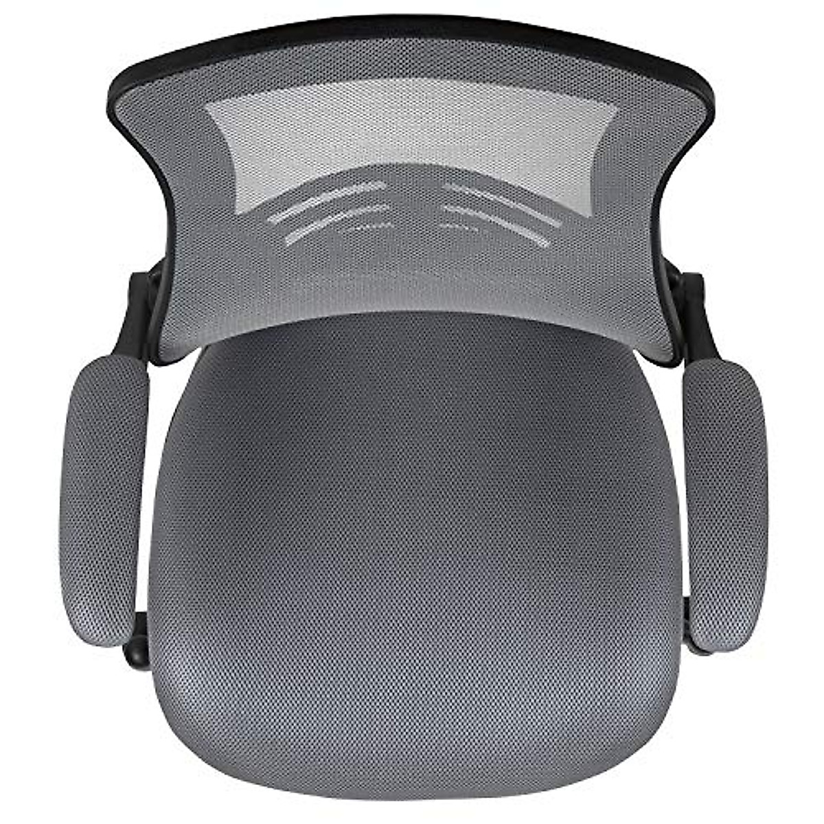 Flash Furniture Kelista Mid-Back Dark Gray Mesh Swivel Ergonomic Task Office Chair with Flip-Up Arms