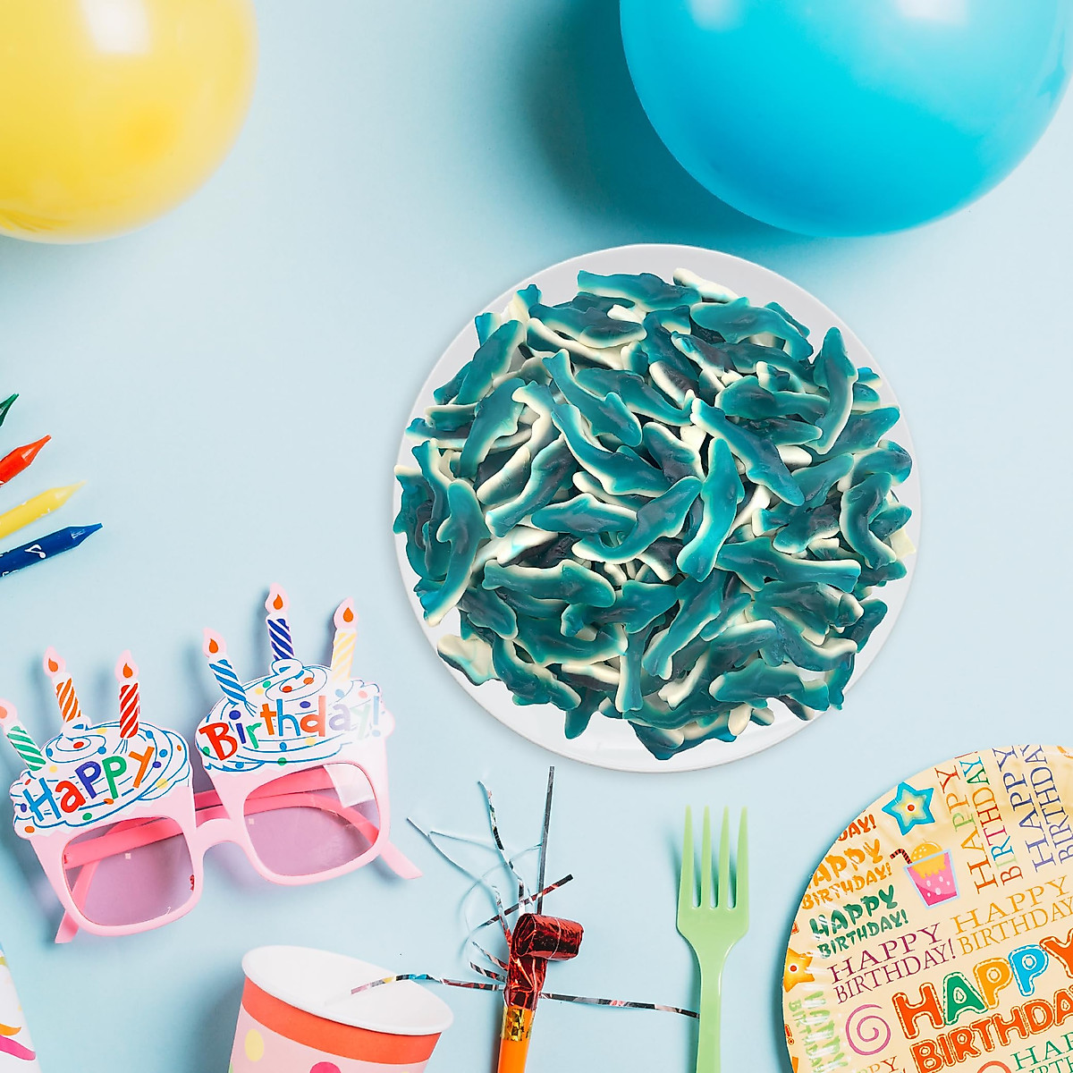 Blue Sharks Gummy Candy, Blue Raspberry Flavor, 2-Pound Bag