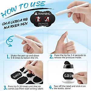 Chalkboard Labels Bulk (180PCS) - 2 Free Erasable White Chalk Marker, Mini Decorative Chalk Labels, Reusable and Waterproof Black Labels for Jars Containers Kitchen Home Pantry Office