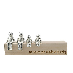 Pirantin 10th Anniversary Idea - 10 Years We Made A Family 100% - Choose Your Family Combination Gift (2 Children)