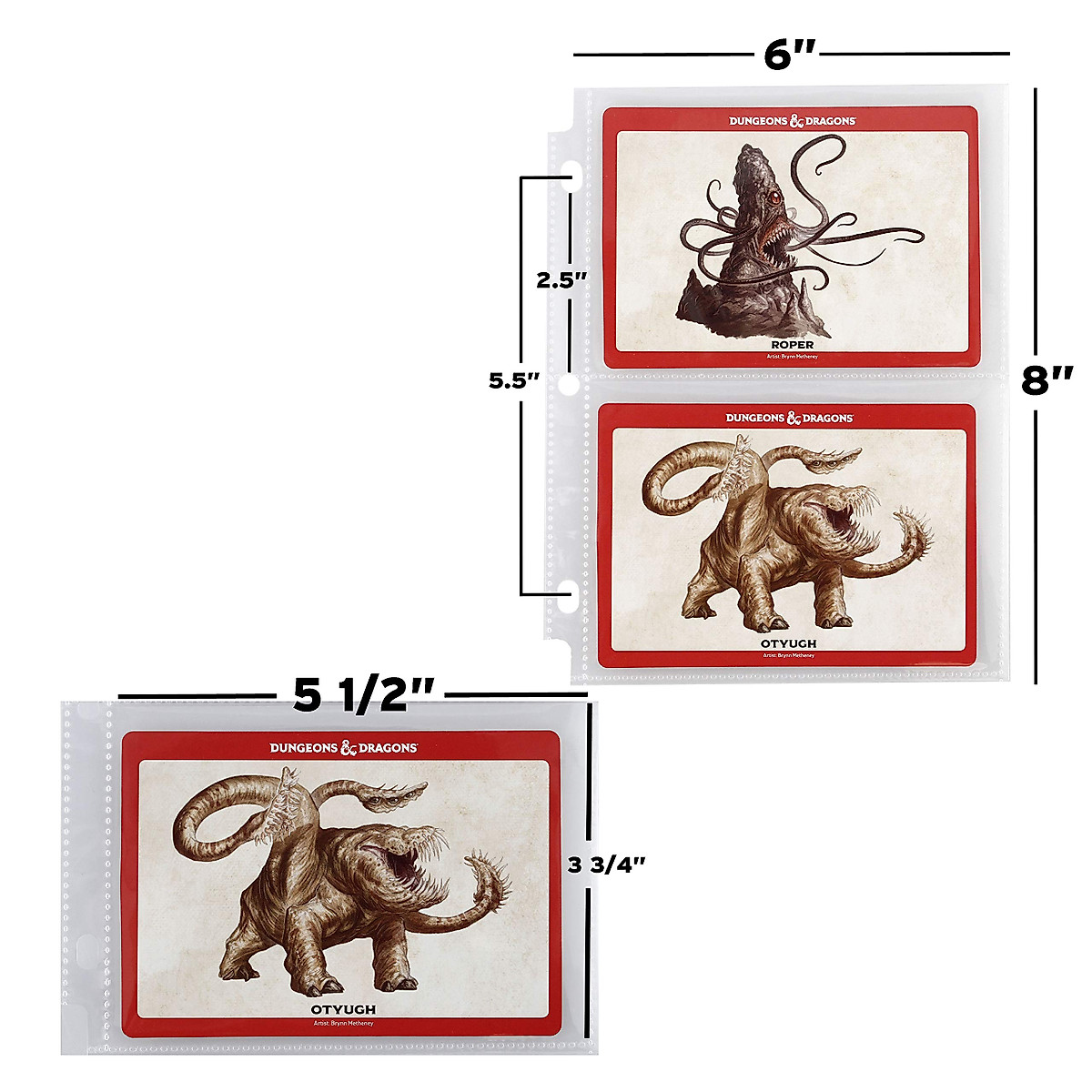 Forged Dice Co. 2 Pocket Pages Pack of 30-3.75" x 5.25" Pocket - 6" x 8" Page Size - Fits Mini Binder 3 Ring Binders Planners and Monster Card Binder - Holds Monster Cards 3.5x5 Index Cards Coupons