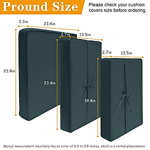 Bextile 14 Piece Outdoor Patio Cushion Covers Replacement, Outdoor Cushion Slipcovers, Water-Resistant Patio Furniture Cushion Covers with Zipper (Dark Grey)