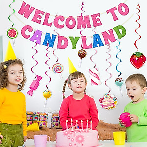 Candy Hanging Swirls, Candy Themed Party Banner, Candy Birthday Party Decorations, Candy Baby Shower Decor, Candy Themed Party Decorations for Classroom, 11Pcs