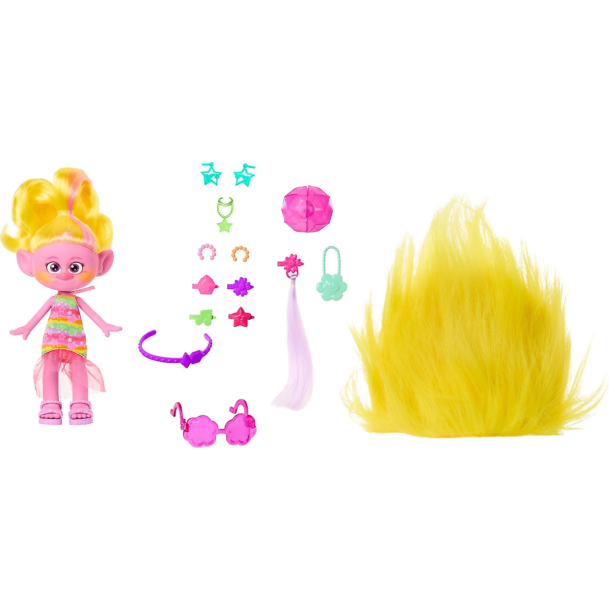 Mattel DreamWorks Trolls Band Together Fashion Doll & 10+ Accessories, Hairsational Reveals Viva with Transforming Hair Piece