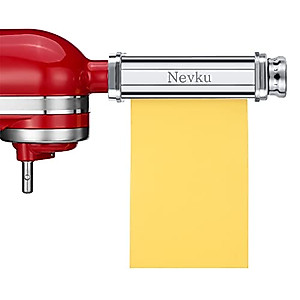 Pasta Maker Attachments Set for all KitchenAid Stand Mixer, including Pasta Sheet Roller, Spaghetti Cutter, Fettuccine Cutter by Nevku
