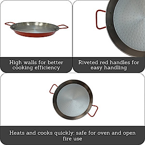 IMUSA USA , Red Paella Pan 15-Inch, 15 Inch