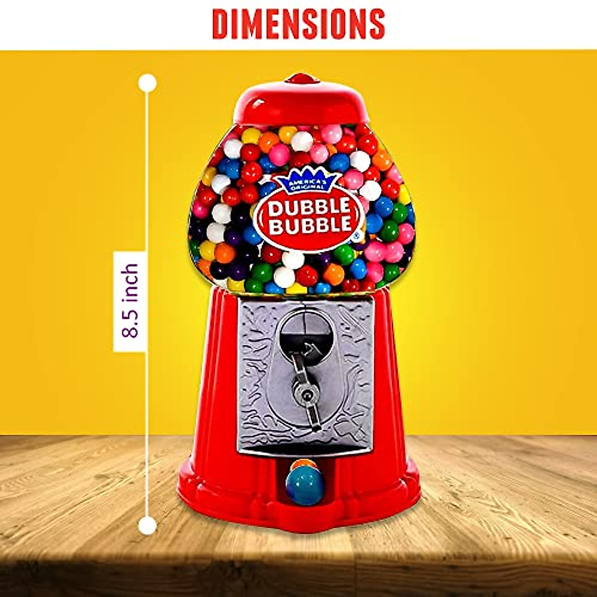 Gumball Machine for Kids 8.5" - Coin Operated Bubble Gum Machine and Toy Bank - Candy Machine Dispenser Includes 85 Gum Balls - Great Candy Dispenser Machine Gift Toys for Girls and Boys - 8.5" (Red)