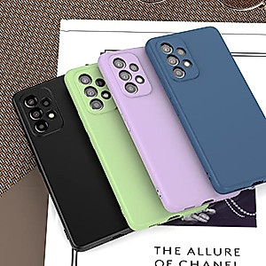 Foluu Silicone Case for Samsung Galaxy A53 5G, Liquid Gel Rubber Case with Soft Microfiber Lining Cushion Slim Hard Shell Shockproof Protective Cover for Samsung Galaxy A53 5G 2022 (Black)