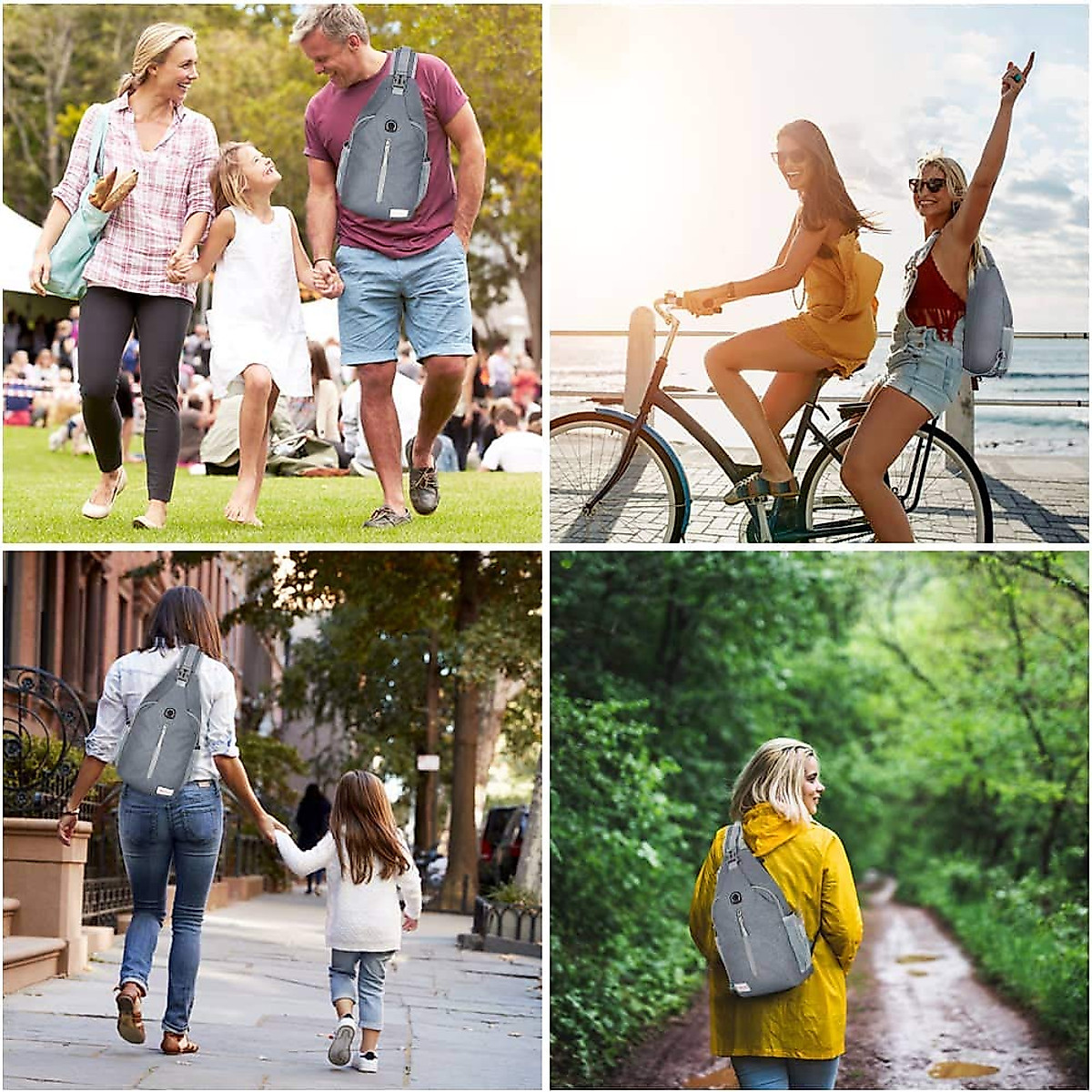 ZOMAKE Sling Bag for Women Men, Small Sling Backpack Chest Crossbody Bag Daypack for Travel Day Trip