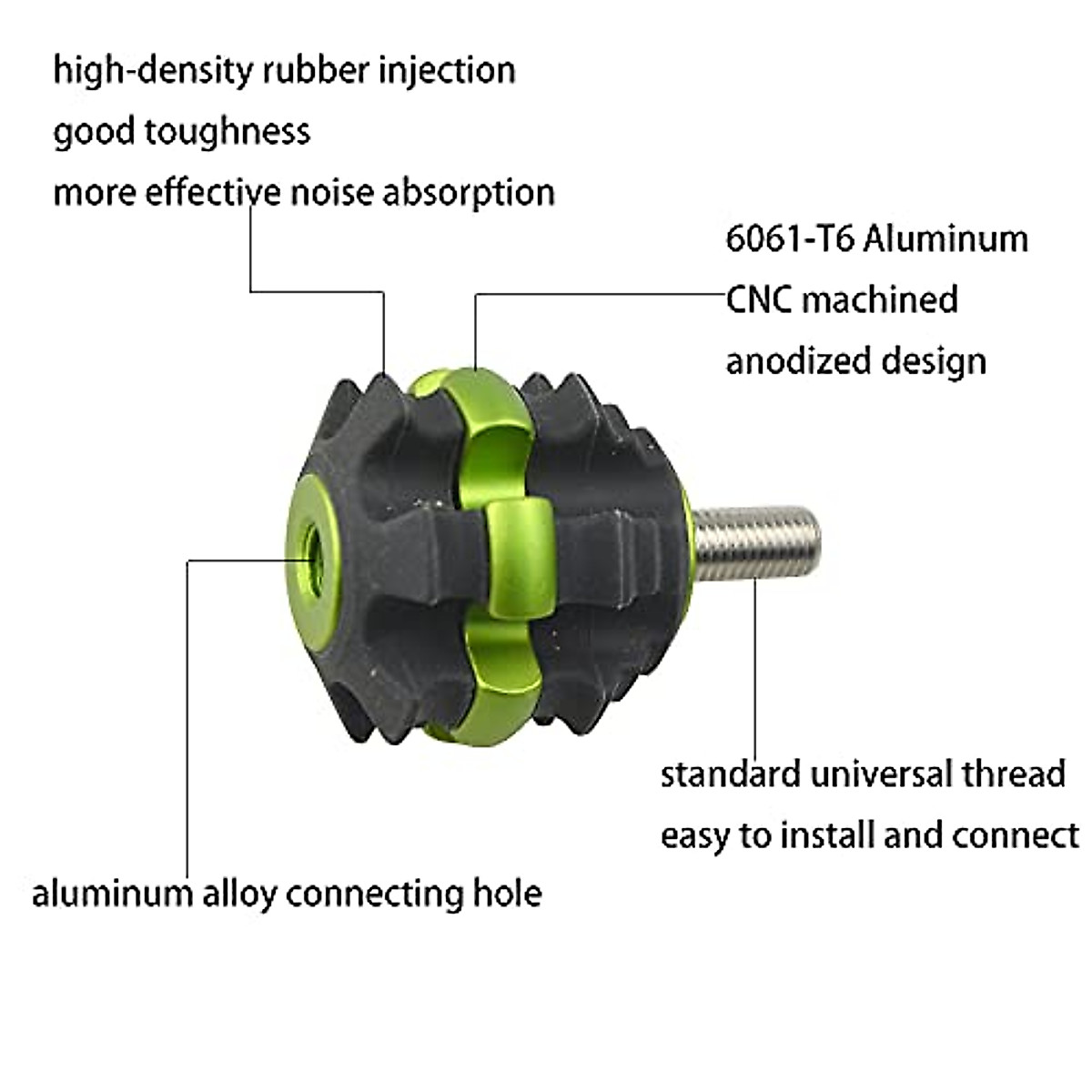 ZSHJGJR Archery Stackable Bow Stabilizer Ball Reduce Shock Absorber Balance Bar Vibration Damper Silencer for Recurve Compound Bow Hunting Shooting (Red)