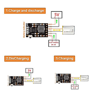 Beffkkip 4pcs 2A 5V Charge Discharge Integrated Module 3.7V/4.2V PCB Board Module for 18650 Lithium Battery Charging Boosting Mobile Power Board