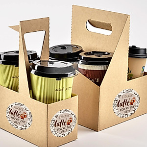 Thanks A Latte Christmas Coffee Themed Thank You Labels 2 Inch You are The Best Coffe Theme Customer Appreciation Stickers for Small Businesses Envelope Seals,Goodie Bags 500 Pcs Per Roll