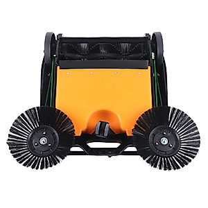 Walk-Behind Hand Push Floor Sweeper, 26.77 * 27.17 * 36.61in Sweeping Width Floor Sweeper Manual Manual, Hand-Push Sweeping Sweeper, Angle & Height Adjustable Folding Handle for Walkway, Yard, Garage