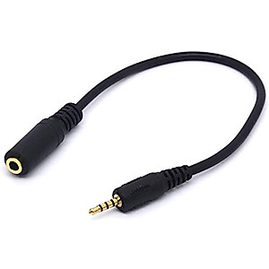 PIIHUSW 2.5mm Male to 3.5mm Female Cable Headphone Audio Converter 4 Poles Stereo Adapter(20cm)