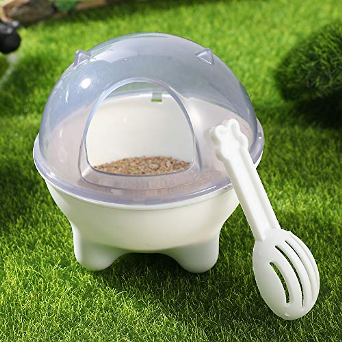 POPETPOP Hamster Sand Bath - Thicken Plastic Sand Bathtub Container with Scoop Hamster Sandbox Pet Bathroom Bath Sand Room Sauna Toilet for Rat Mice Syrian Hamster