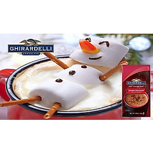 Ghirardelli Double Chocolate Hot Cocoa Mix, 0.85 oz Packets (Pack of 25) with Ghirardelli Cocoa Scoop