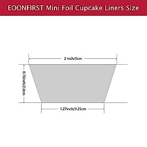 Eoonfirst Mini Foil Metallic Cupcake Liners Christmas Days Muffin Paper Baking Cups 300 Pcs (Gold)