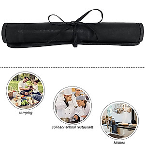 JOINDO Knife Roll Bag, Chef’s Knife Roll Bag, Heavy Duty Chef Knife Roll Bag with 6 Slots, Waxed Canvas Knife Bag Roll, Knife Pouch Holder for Home Kitchen Travel Camping
