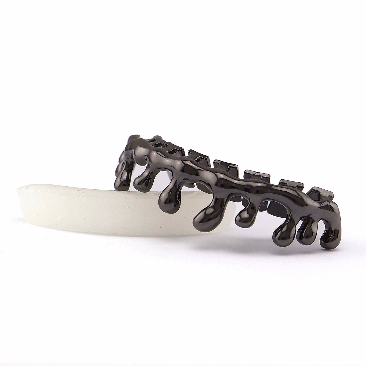 18k Gold Teardrop Bottom Grillz 6 Teeth Lower Teeth Drip Cap Grillz