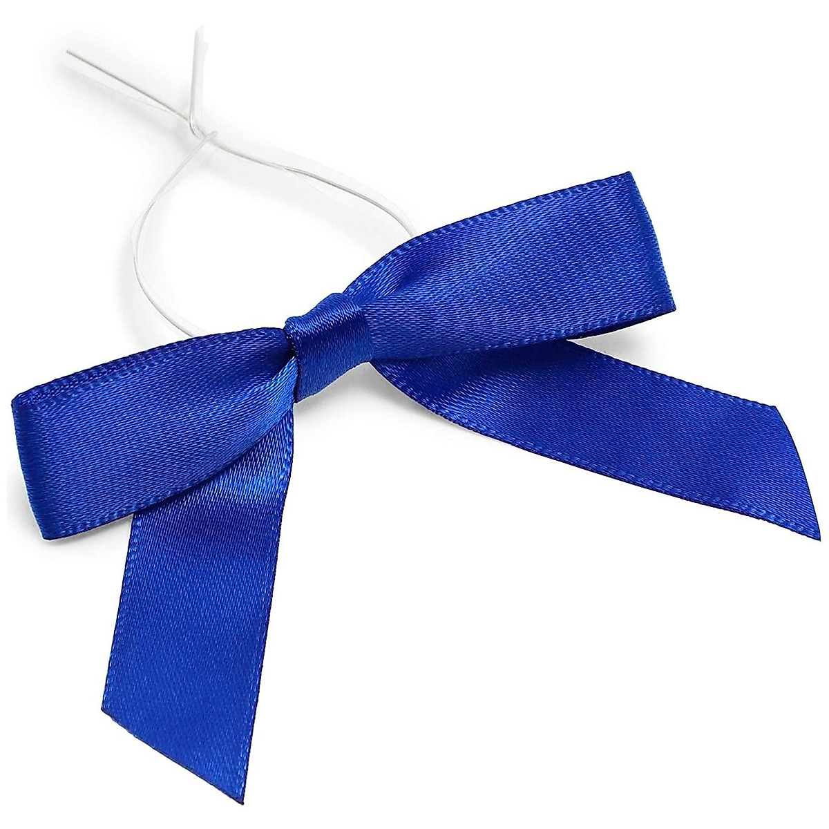 Dark Blue Satin Bow Twist Ties for Treat Bags (100 Pack)