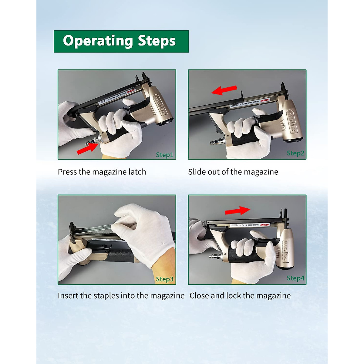 meite 20 Gauge 1/2-Inch (12.3mm) Crown 1/4-Inch Length Upholstery Staples for Staple Gun, Fine Wire Stainless Steel Staples for Carpet, Work Box, Cable, Shed (5,000 Pieces)
