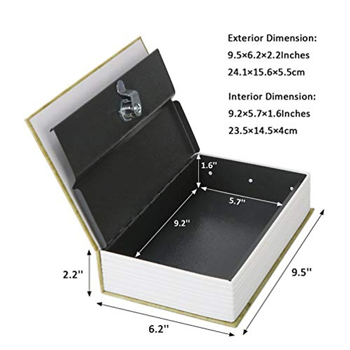 Jssmst Diversion Book Safe with Key Lock, Secrect Hidden Safe Lock Box Large Money Box High Capacity, 9.5 x 6.2 x 2.2 inches, SM-BS019LN London Bridge